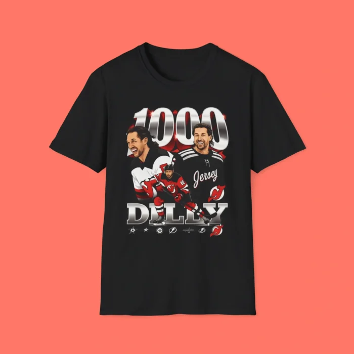 Travis Zajac 1000 Games Shirt - New Jersey Devils 1000 games Tee ...